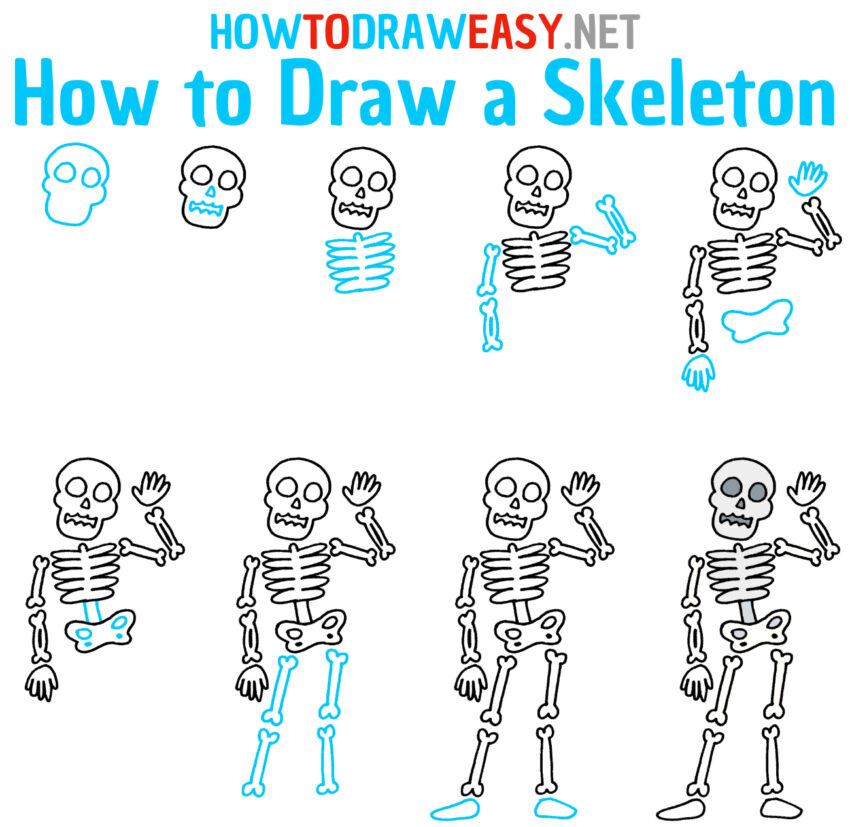 How to Draw a Skeleton - How to Draw Easy