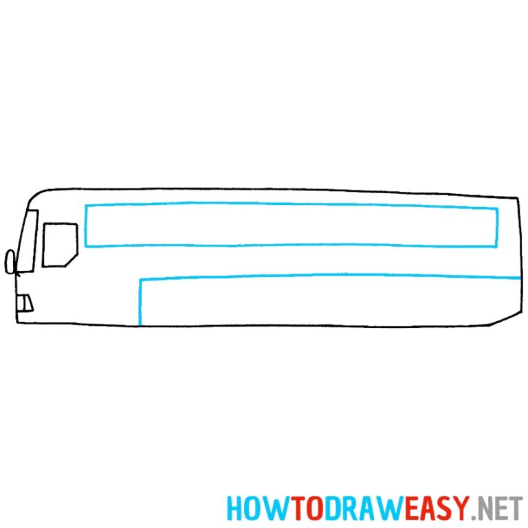 How to Draw a Bus Step by Step - How to Draw Easy