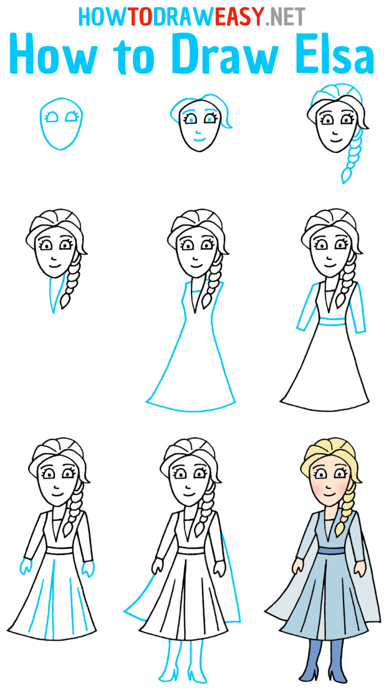 How to Draw Elsa - How to Draw Easy