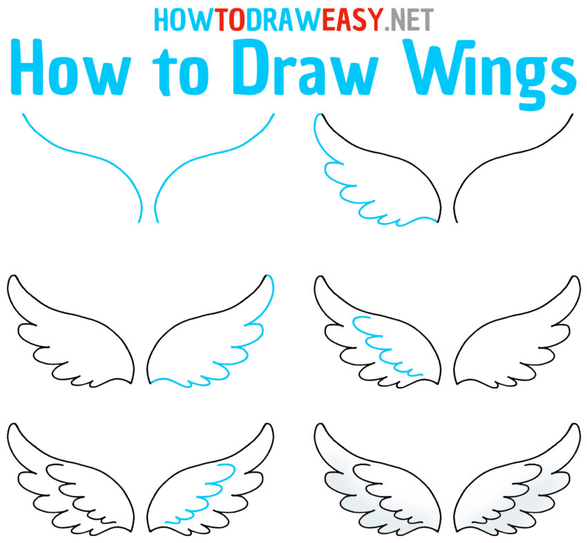 How to Draw Wings - How to Draw Easy