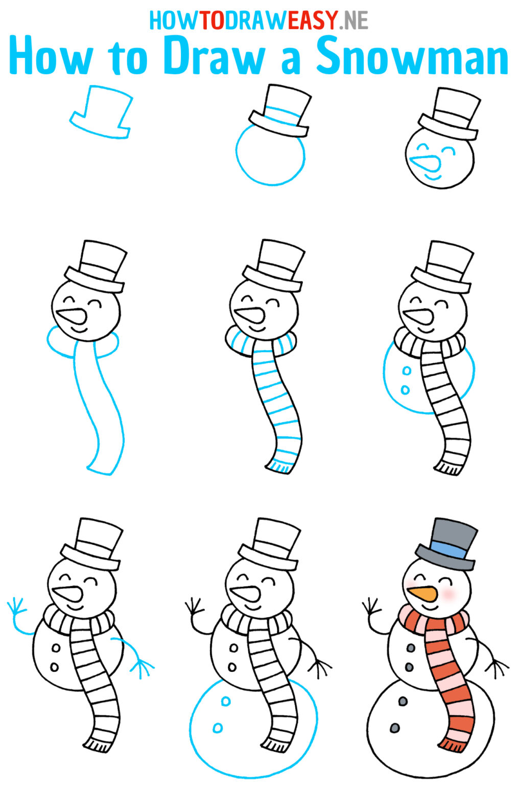 How to Draw a Snowman - How to Draw Easy
