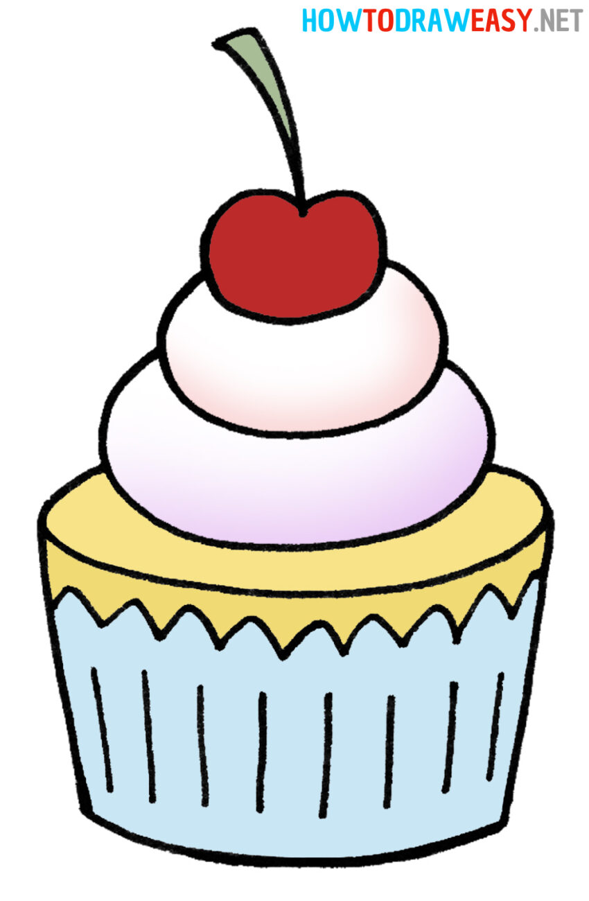 How to Draw a Cupcake - How to Draw Easy
