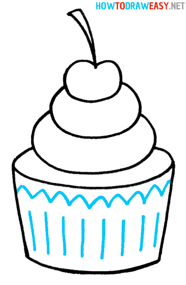 How to Draw a Cupcake - How to Draw Easy