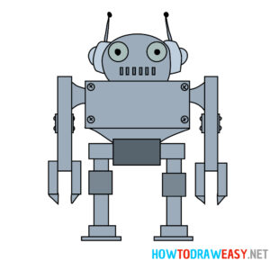 How to Draw a Robot Step by Step - How to Draw Easy