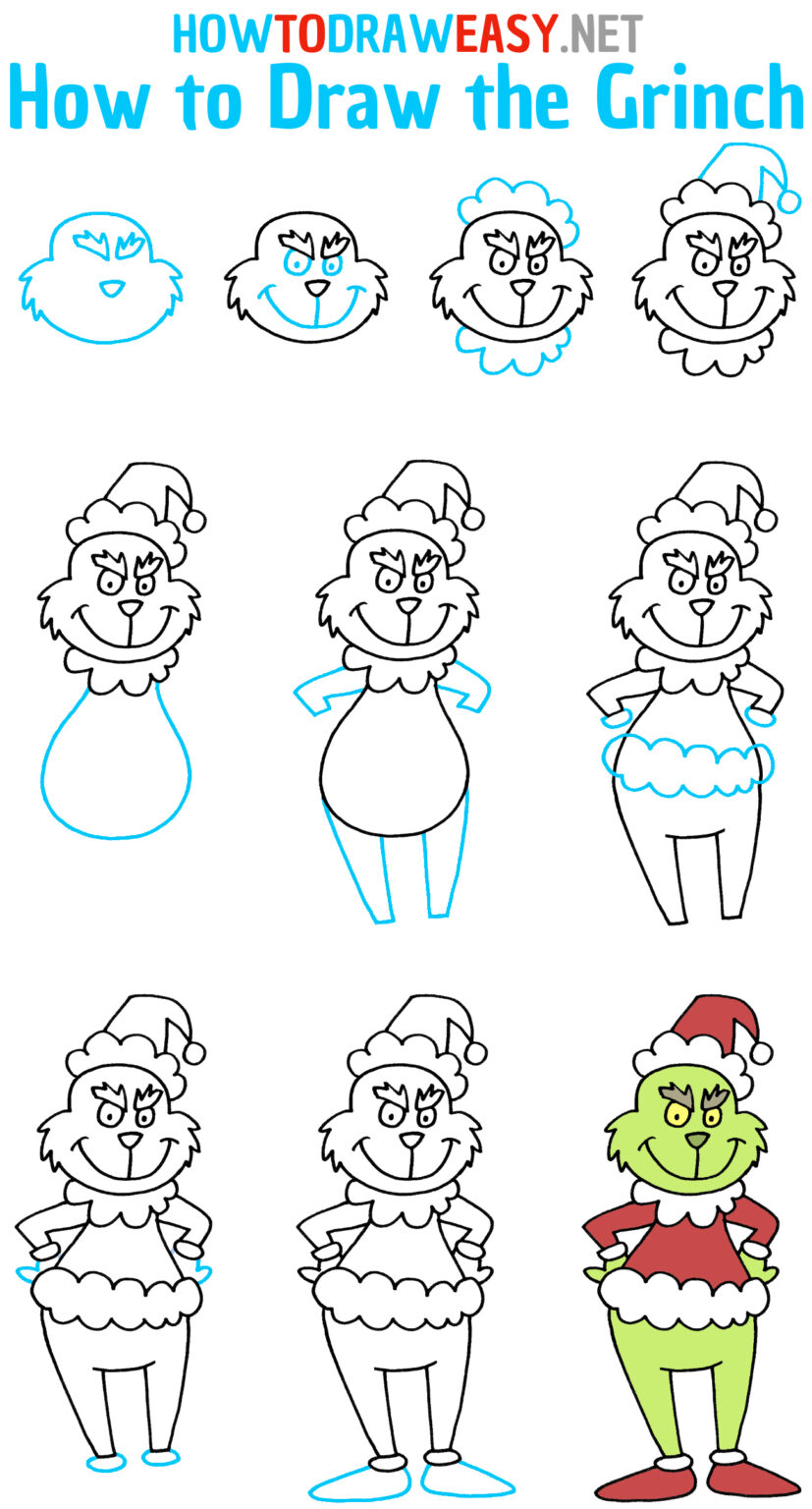 How to Draw the Grinch - How to Draw Easy