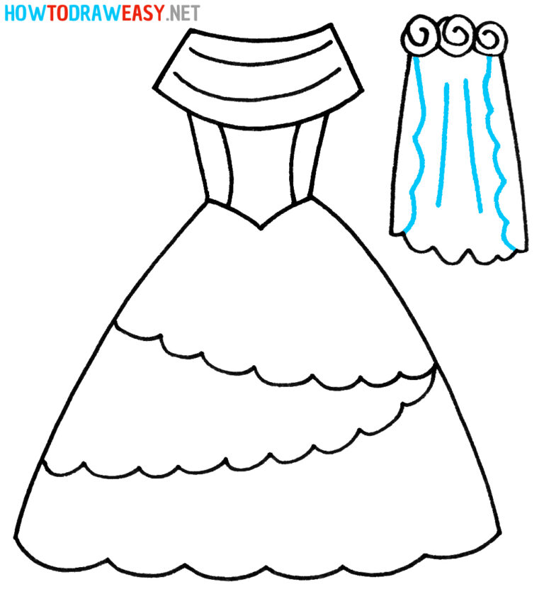 How to Draw a Dress - How to Draw Easy