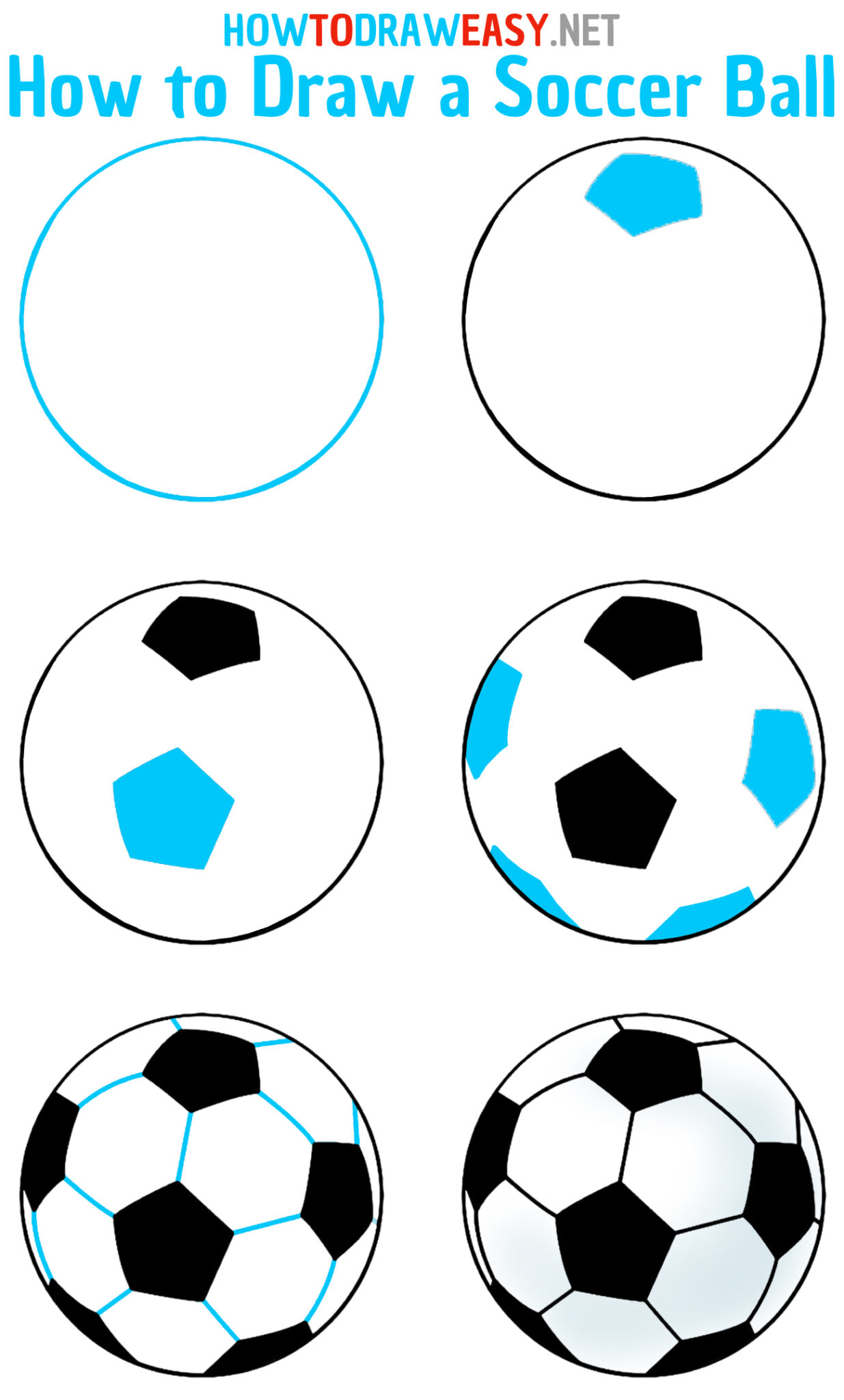 How to Draw a Soccer Ball - How to Draw Easy