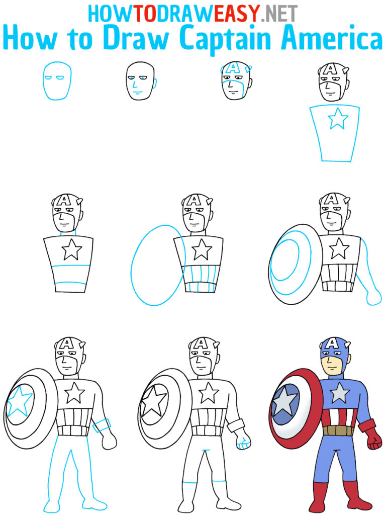 How to Draw Captain America - How to Draw Easy