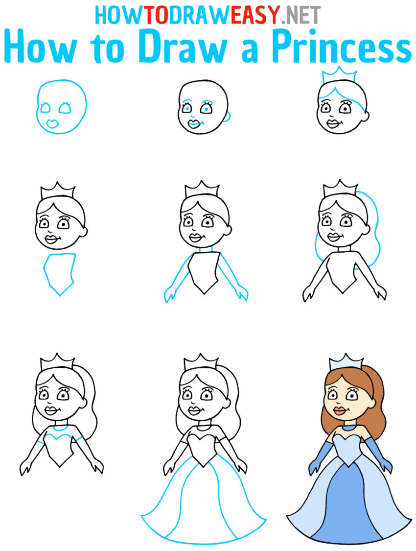 How to Draw a Princess - How to Draw Easy