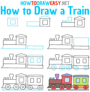 How to Draw a Train - How to Draw Easy