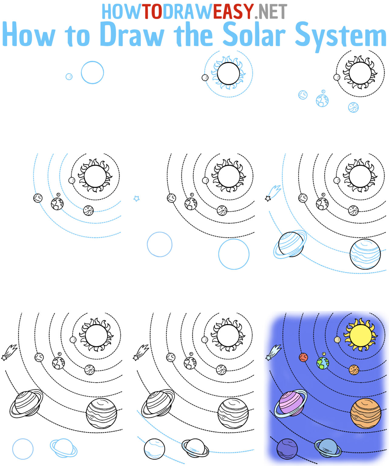 How to Draw the Solar System - How to Draw Easy
