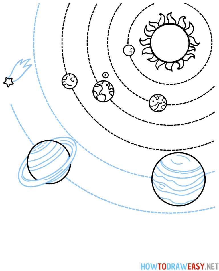 How to Draw the Solar System - How to Draw Easy