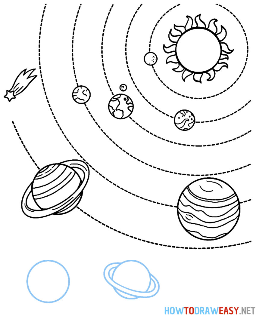 How to Draw the Solar System - How to Draw Easy