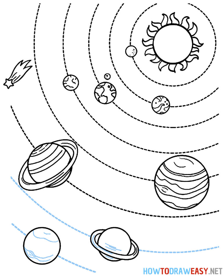 How to Draw the Solar System - How to Draw Easy
