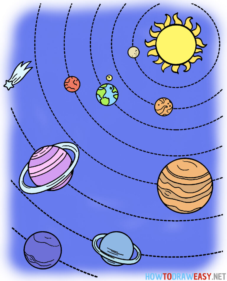 How to Draw the Solar System - How to Draw Easy