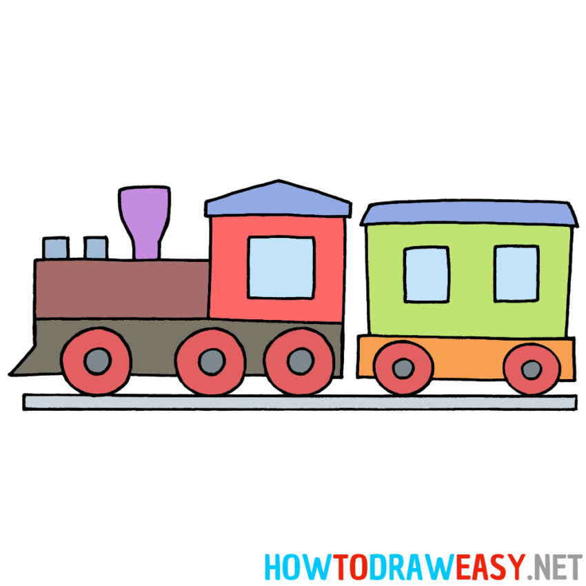 How to Draw a Train - How to Draw Easy