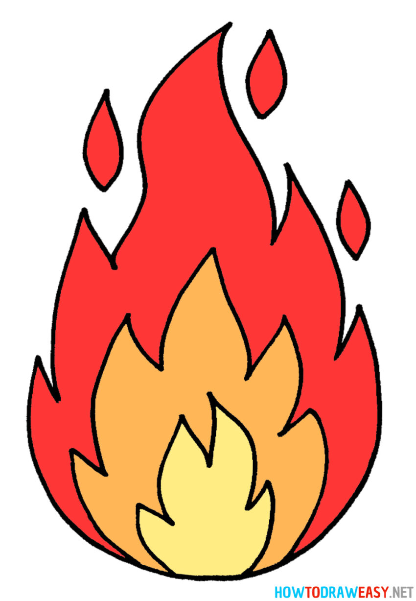 How to Draw Flames - How to Draw Easy