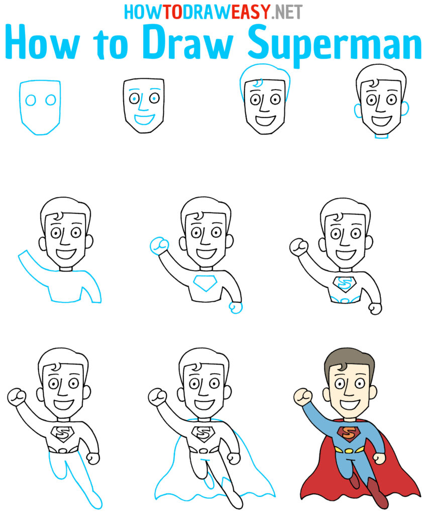 How to Draw Superman Easy - How to Draw Easy