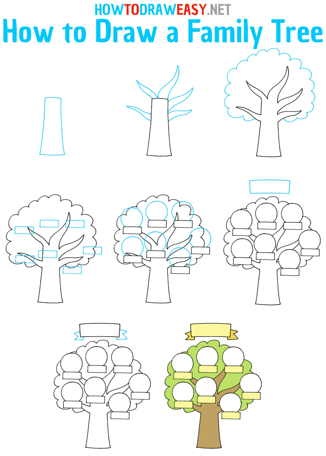 How to Draw a Family Tree - How to Draw Easy