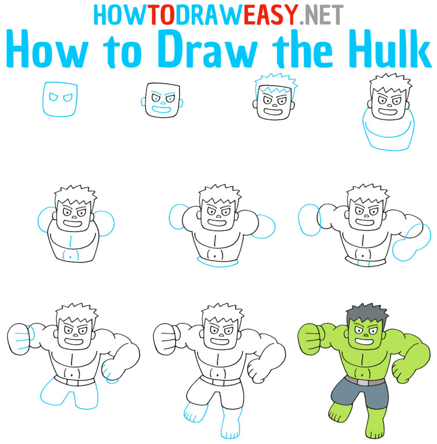 How to Draw the Hulk - How to Draw Easy