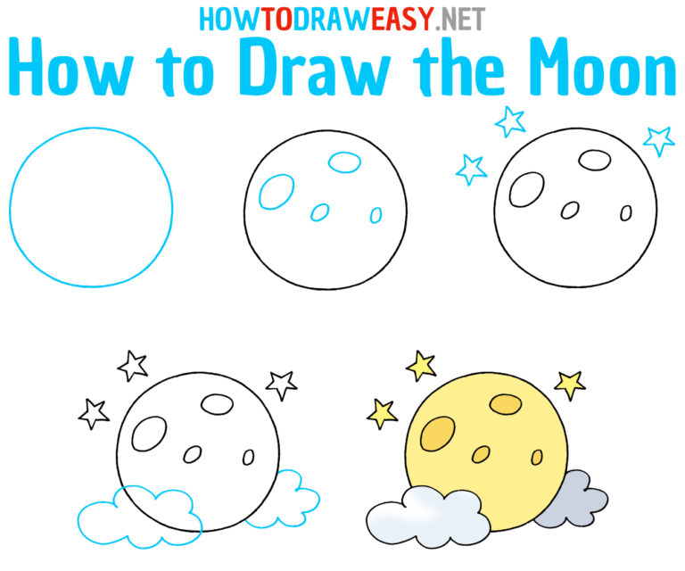 How to Draw the Moon - How to Draw Easy