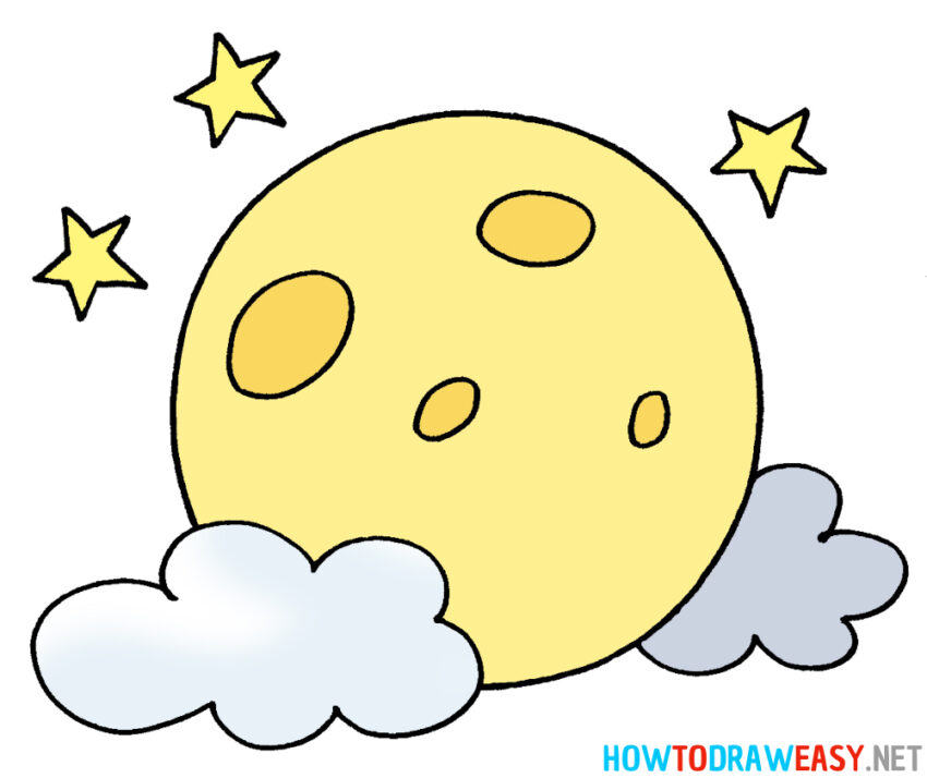 How to Draw the Moon - How to Draw Easy