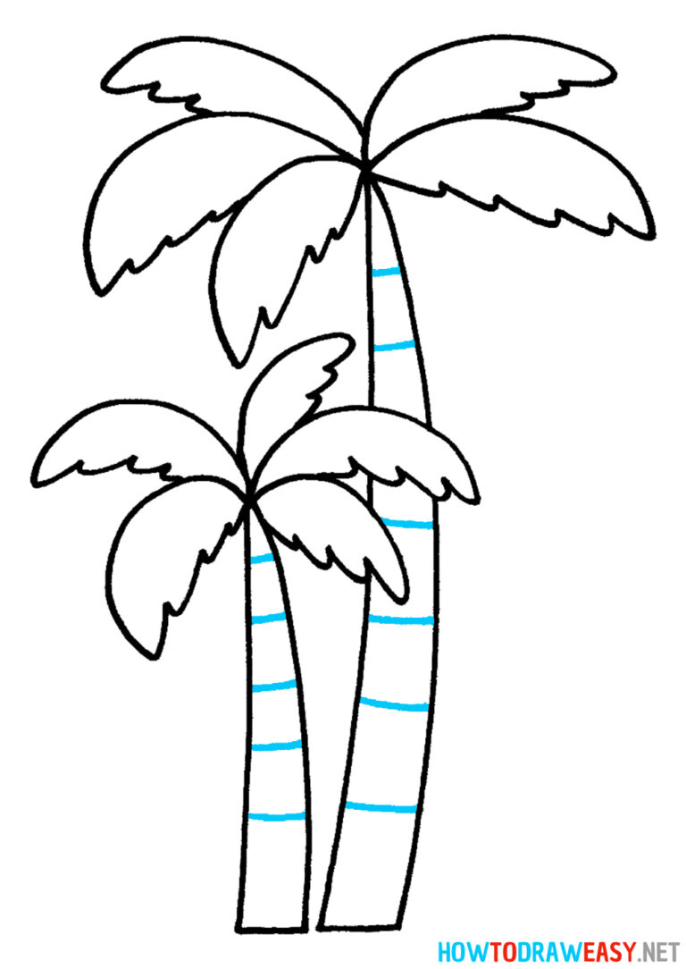 How to Draw a Palm Tree - How to Draw Easy