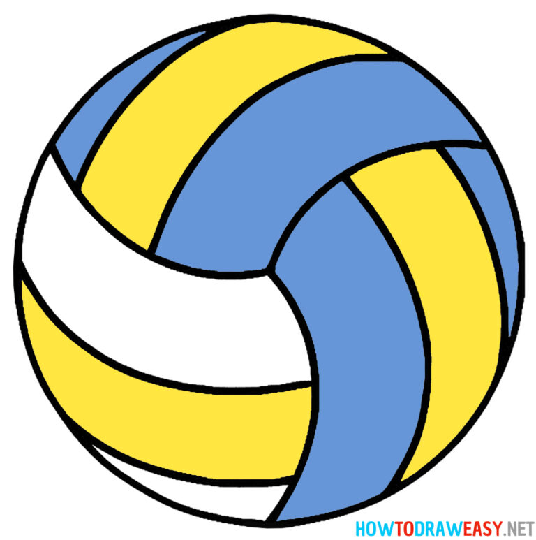 How to Draw a Volleyball - How to Draw Easy