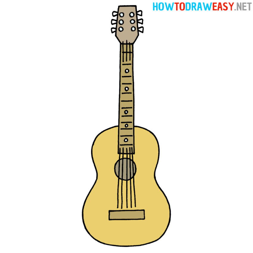 How to Draw a Guitar - How to Draw Easy