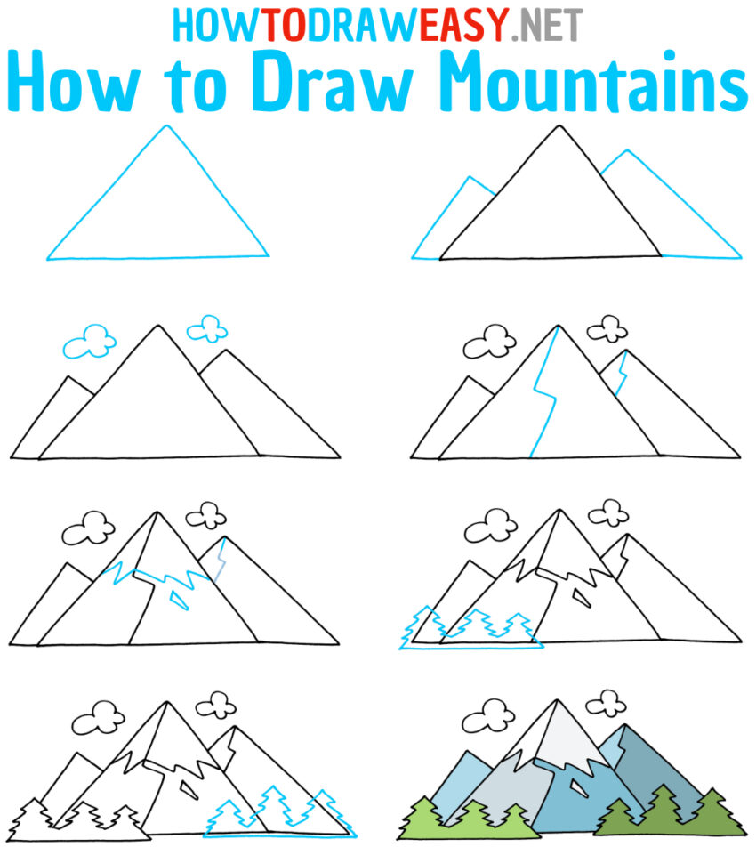 How to Draw Mountains - How to Draw Easy