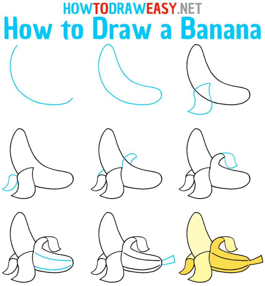 How to Draw a Banana - How to Draw Easy