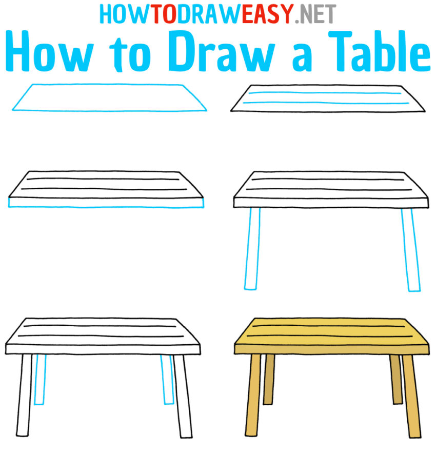 How to Draw a Table - How to Draw Easy