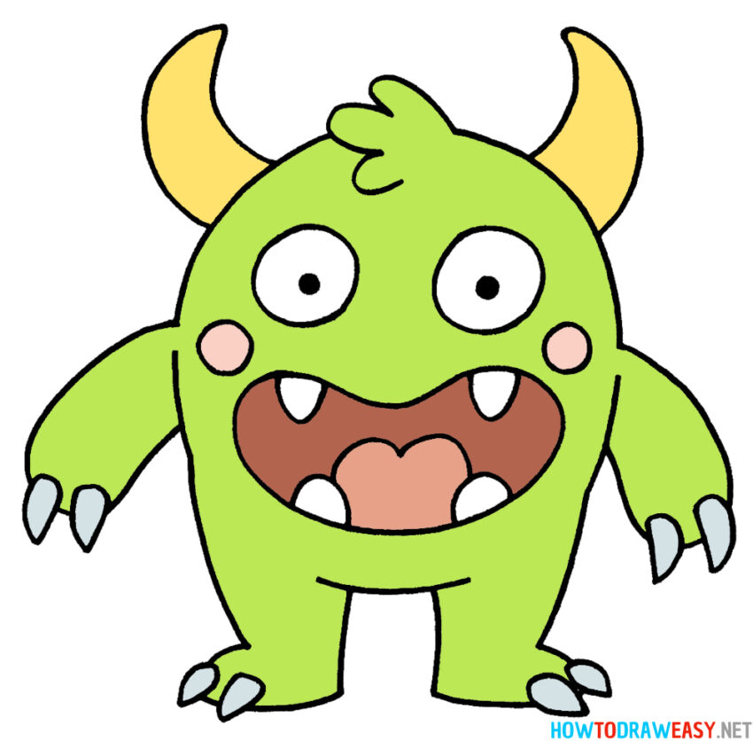 How to Draw a Monster - How to Draw Easy