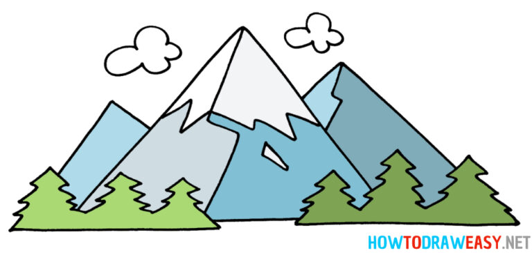 How to Draw Mountains - How to Draw Easy