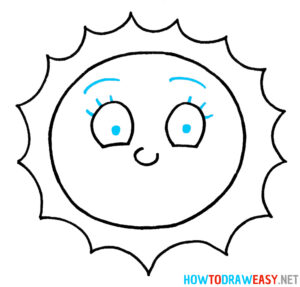 How to Draw a Cartoon Sun - How to Draw Easy