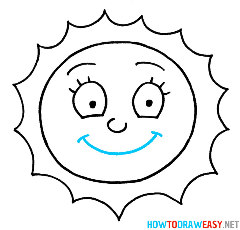 How to Draw a Cartoon Sun - How to Draw Easy