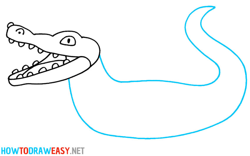 How to Draw a Crocodile Step by Step - How to Draw Easy