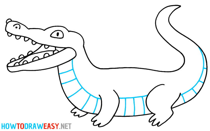 How to Draw a Crocodile Step by Step - How to Draw Easy