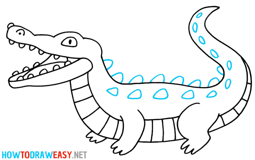 How to Draw a Crocodile Step by Step - How to Draw Easy