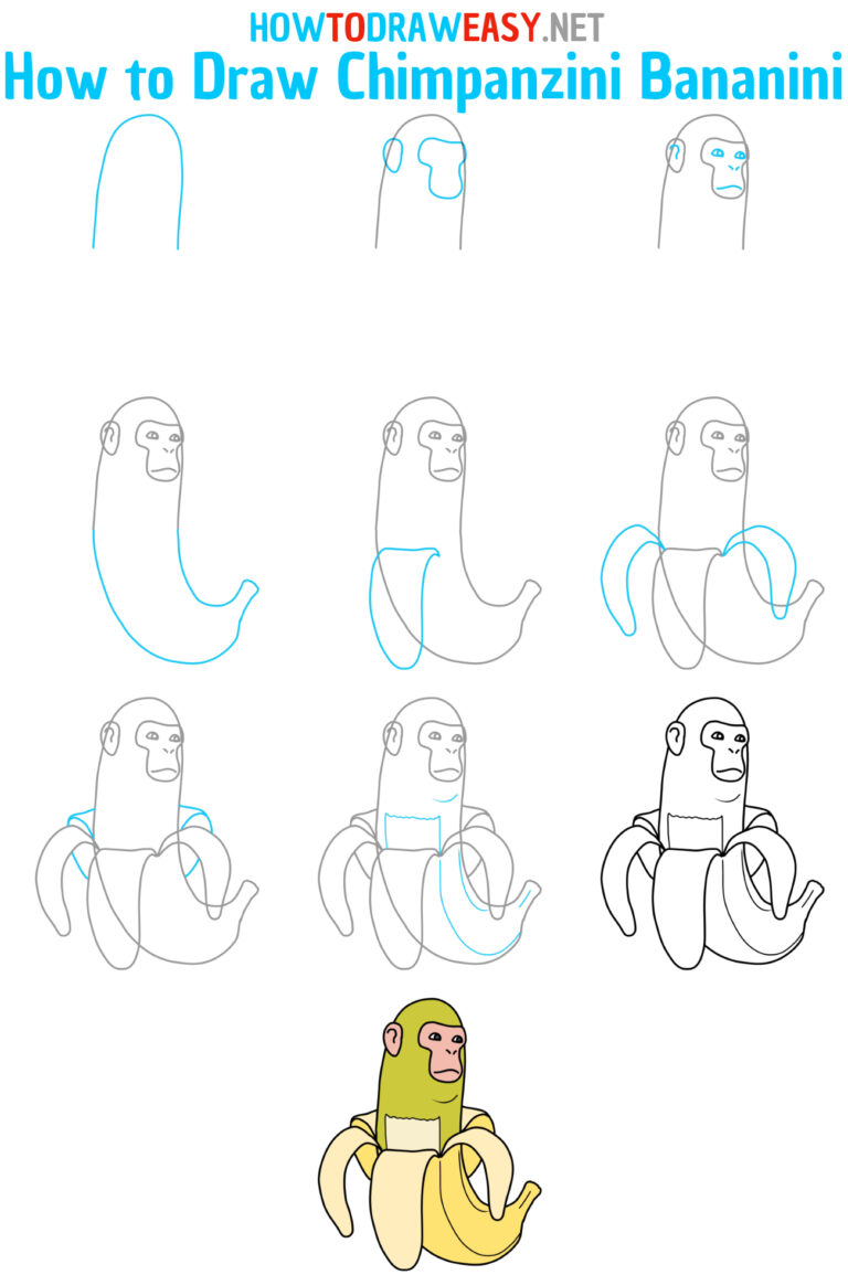 How to Draw Chimpanzini Bananini - How to Draw Easy