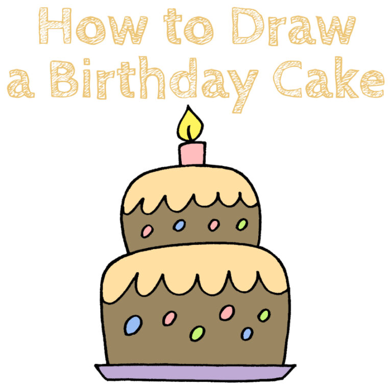 How to Draw a Birthday Cake - How to Draw Easy