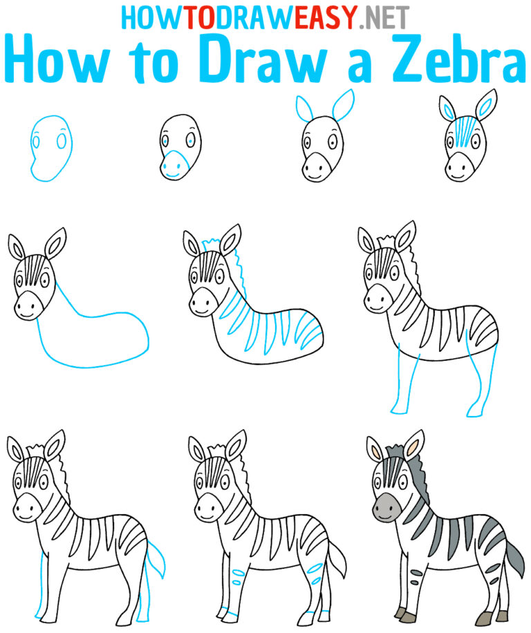 How to Draw a Zebra - How to Draw Easy
