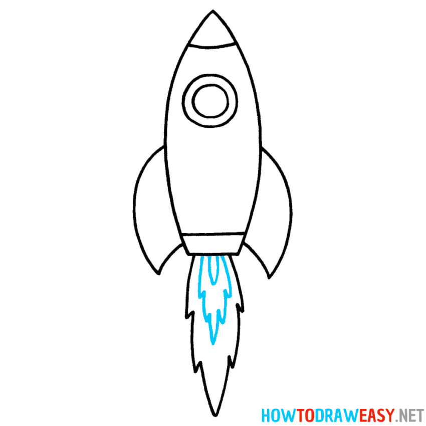 How to Draw a Rocket - How to Draw Easy