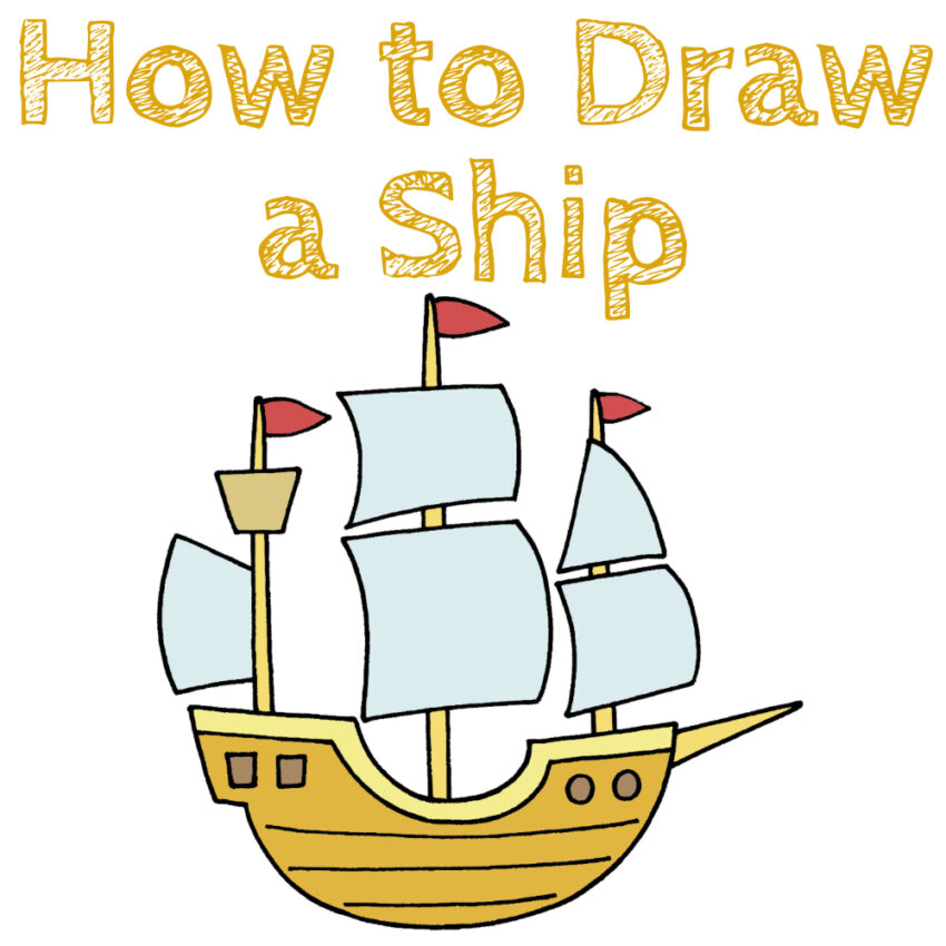 How to Draw a Ship - How to Draw Easy