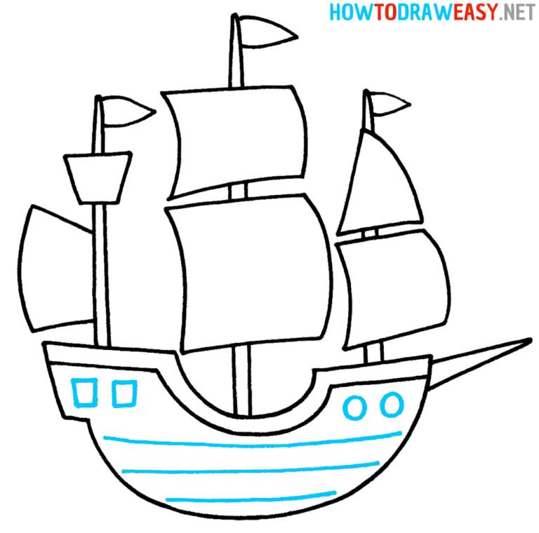 How to Draw a Ship - How to Draw Easy