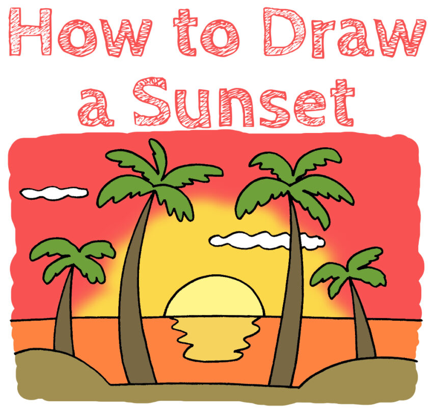 How to Draw a Sunset - How to Draw Easy