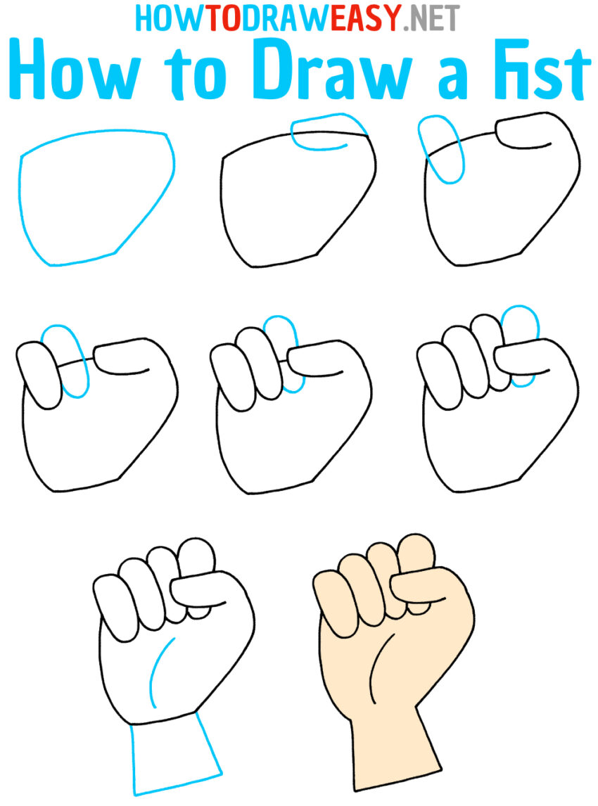 How to Draw a Fist - How to Draw Easy